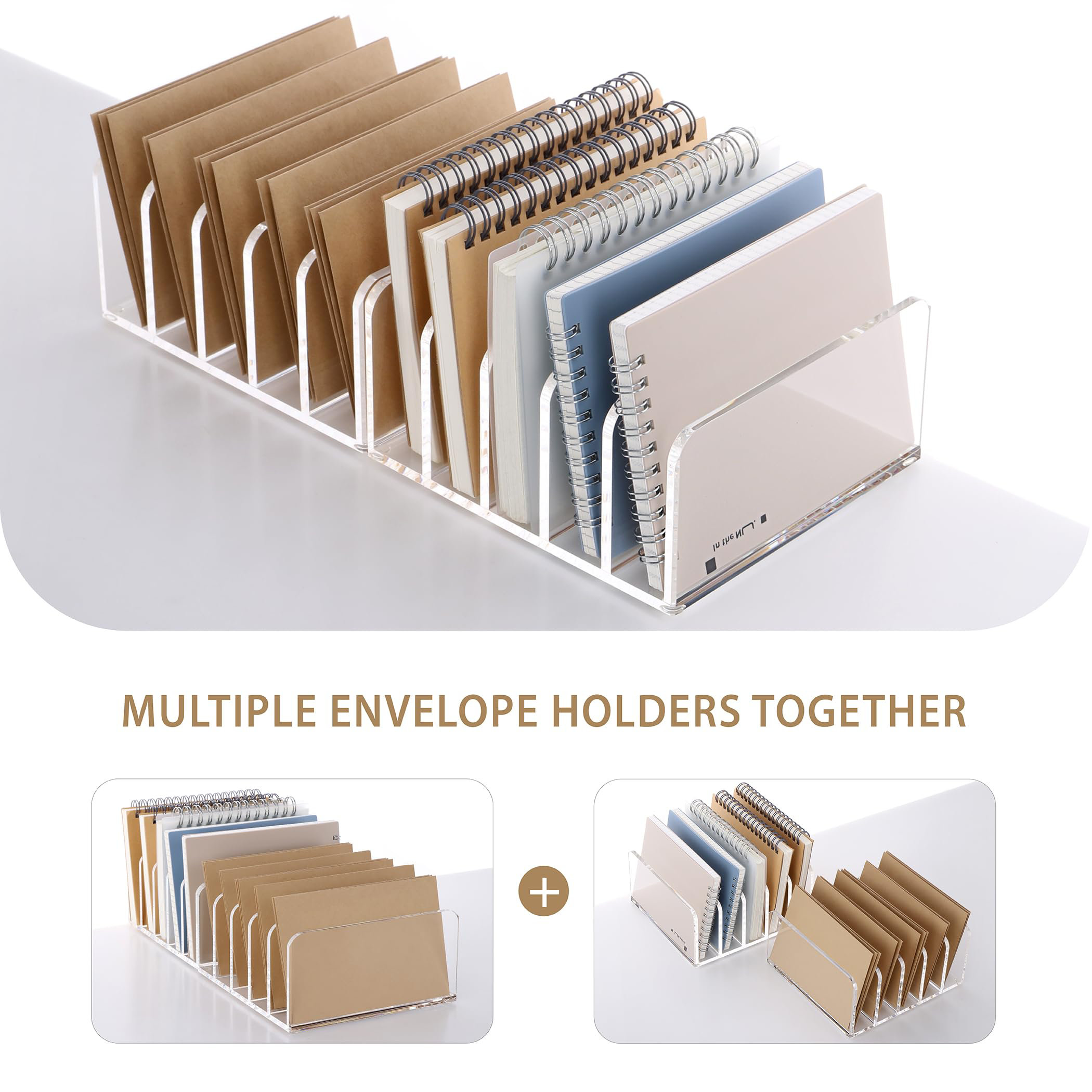 Latitude Run® Acrylic Desk File Organizer Holder, 5 Upright Clear ...