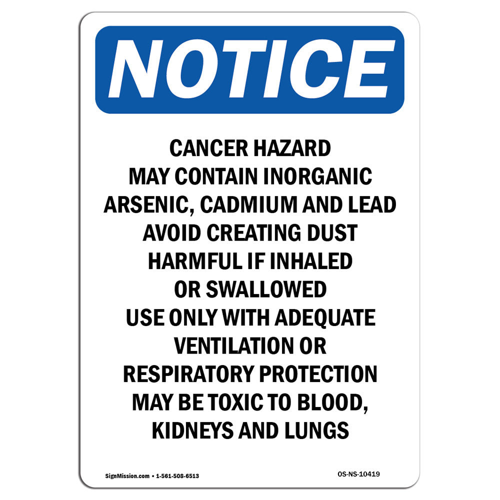 SignMission Cancer Hazard May Contain Inorganic Sign | Wayfair