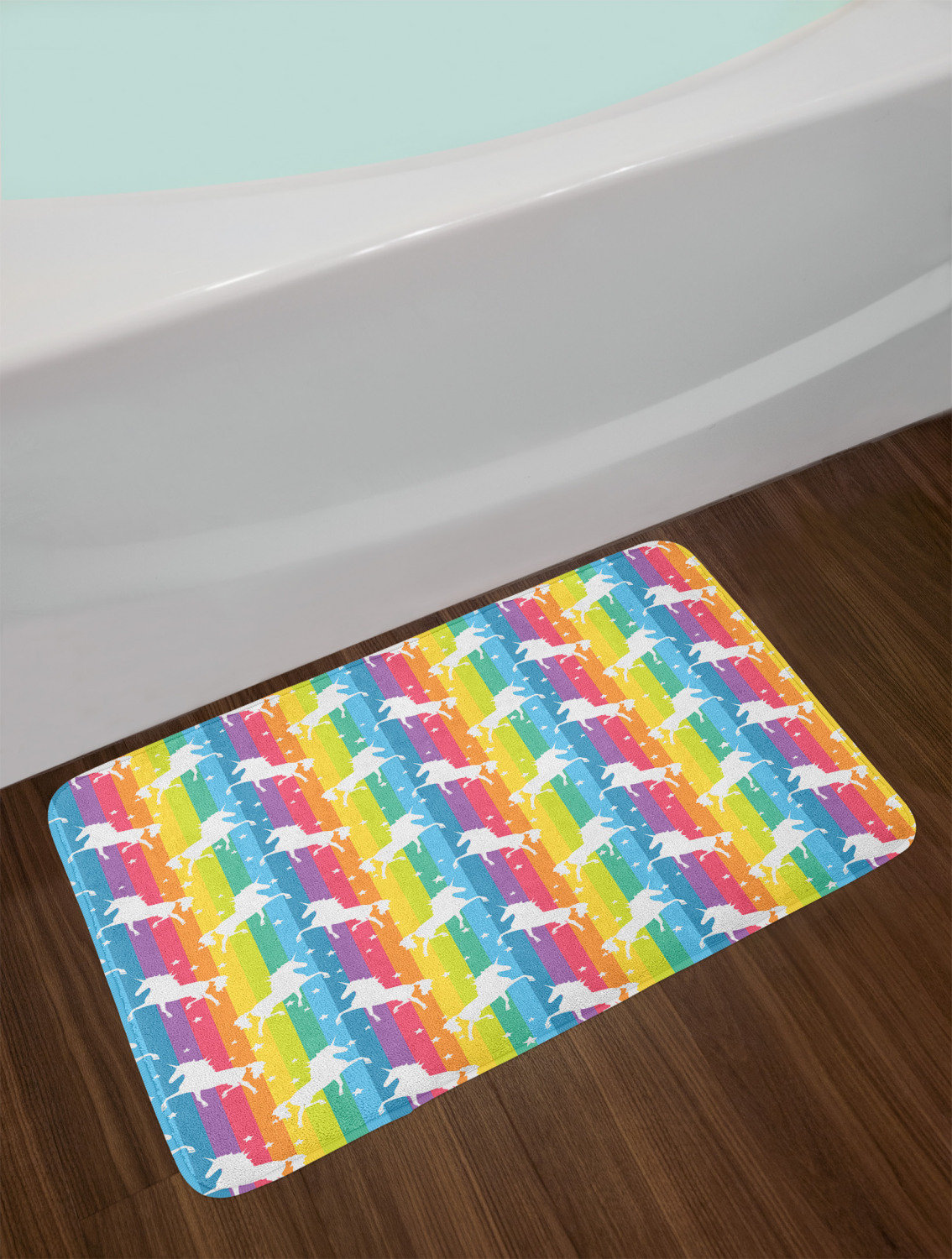 Ambesonne Magic Ideas Stripes Composition with Horses of Imaginary ...