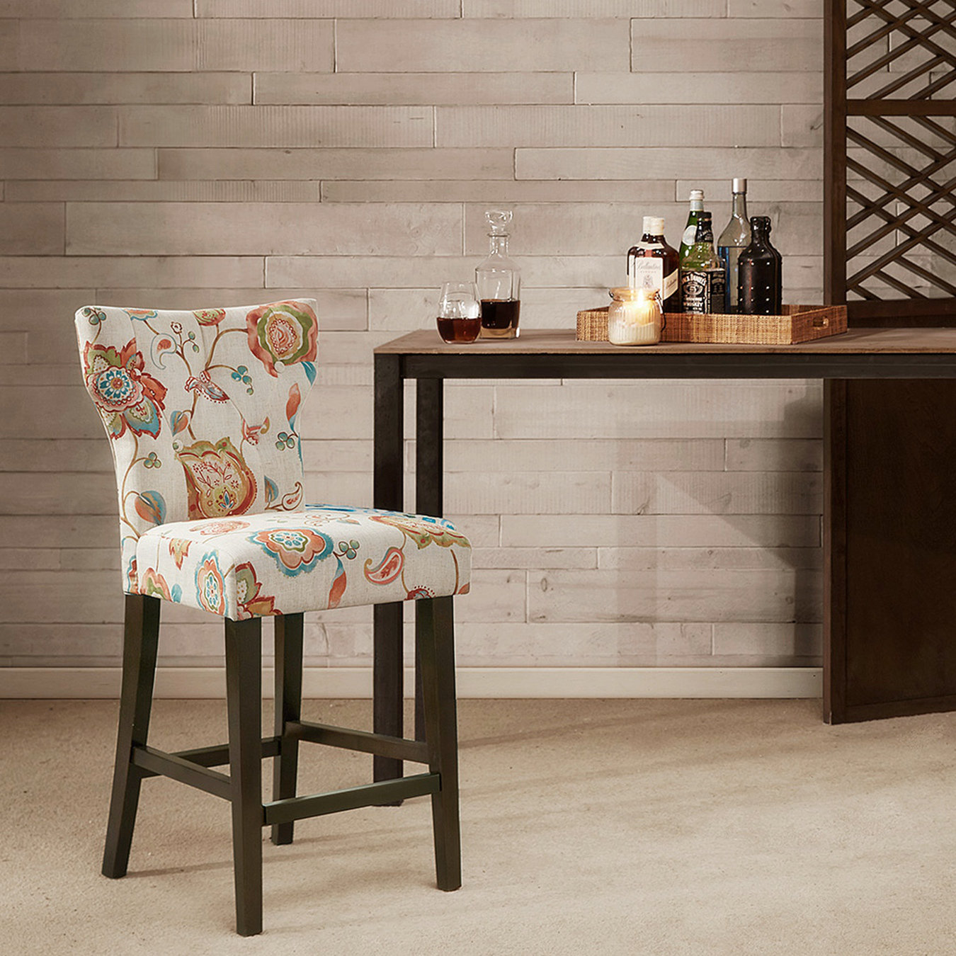 Red Barrel Studio® Tufted Back Counter Stool | Wayfair