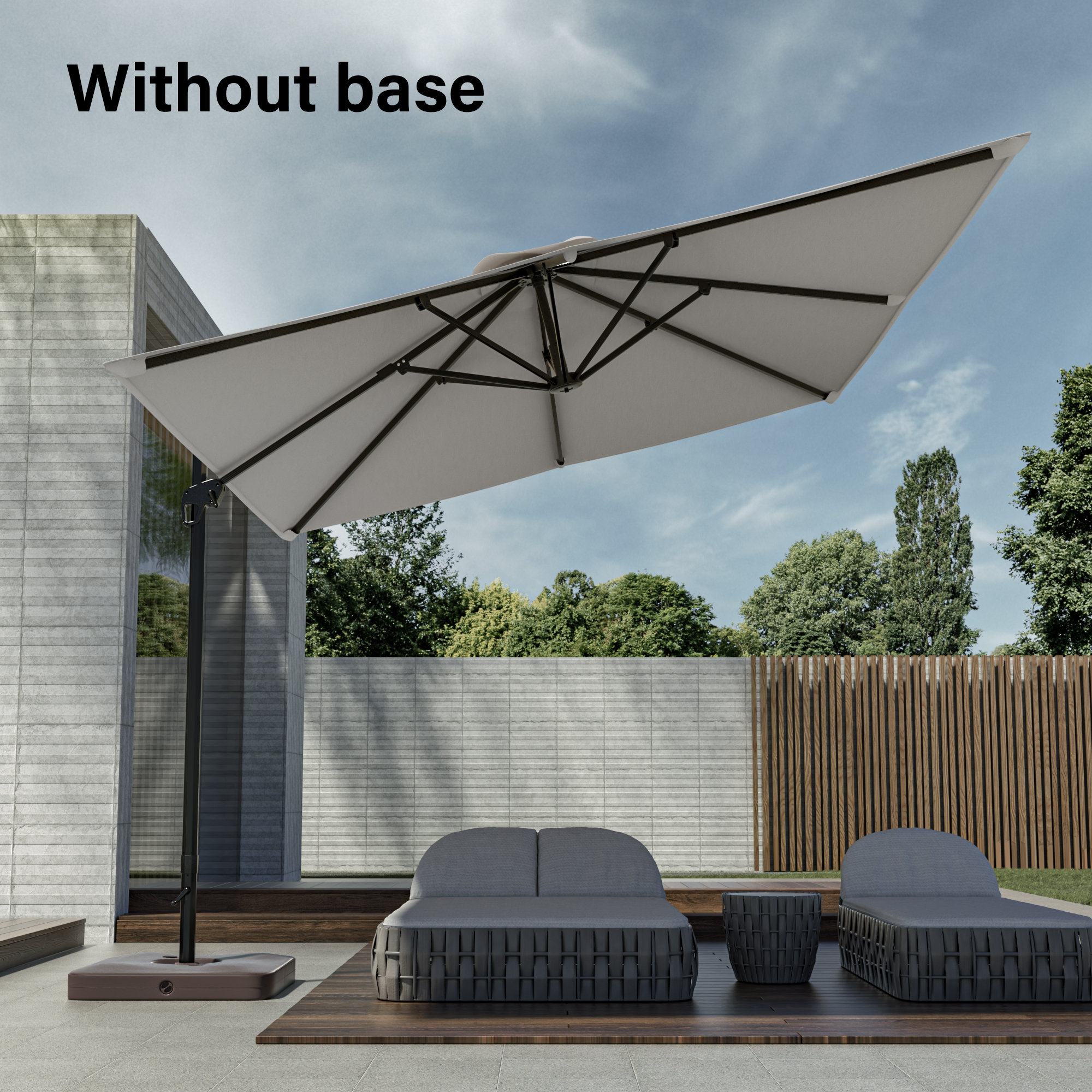 Latitude Run® Sayhaan 138'' x 108'' Rectangular Cantilever Umbrella ...