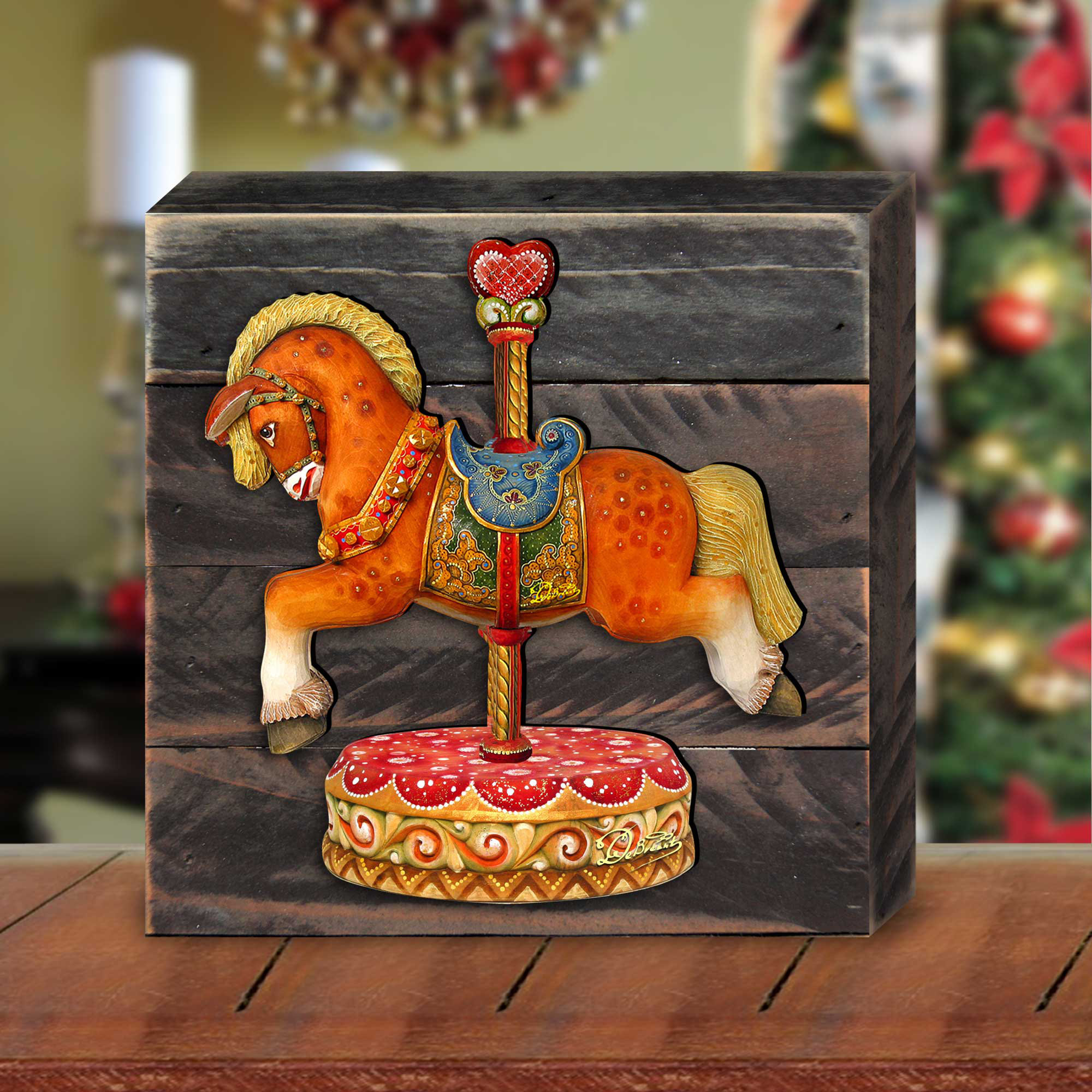 The Holiday Aisle® Pismo Rocking Horse Wooden Block Freestanding Or ...