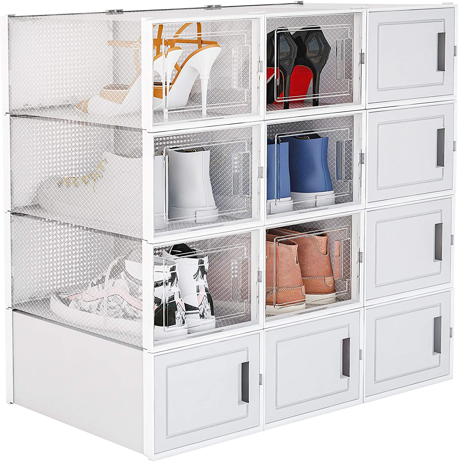 Rebrilliant Paulyn 12 Pair Stackable Shoe Storage Box | Wayfair