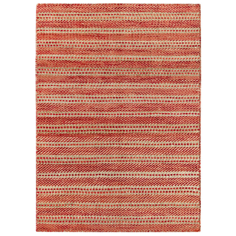 Natur Pur Wiens Red/Brown Striped Hand Braided Area Rug | Wayfair.co.uk