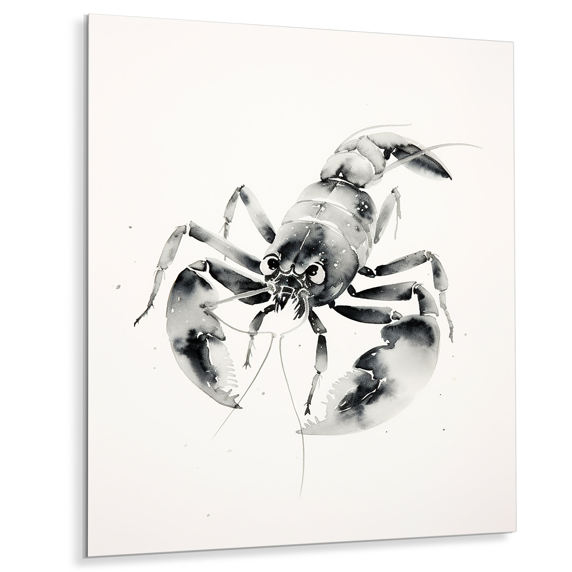Highland Dunes Asian Art Crayfish Sumi - Asian Metal Art Print | Wayfair