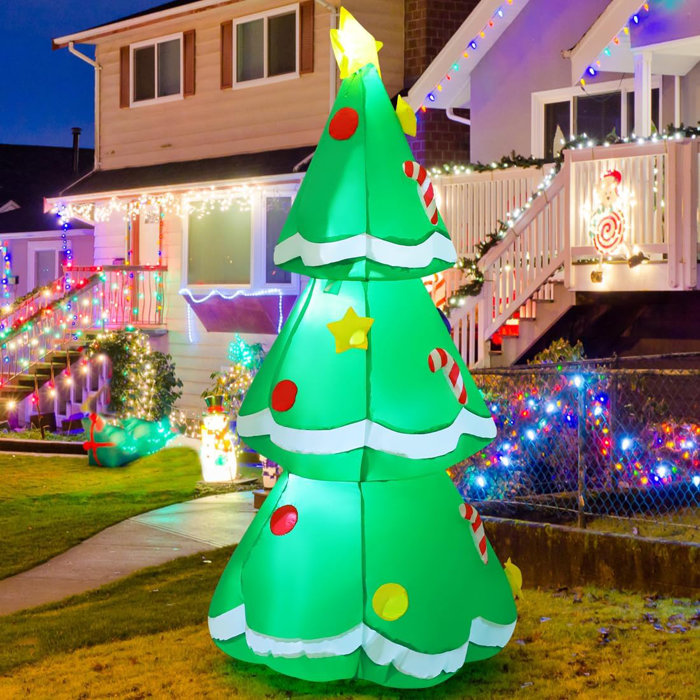 GOOSH Christmas Inflatable 5FT Inflatable Christmas Tree Blow Up ...