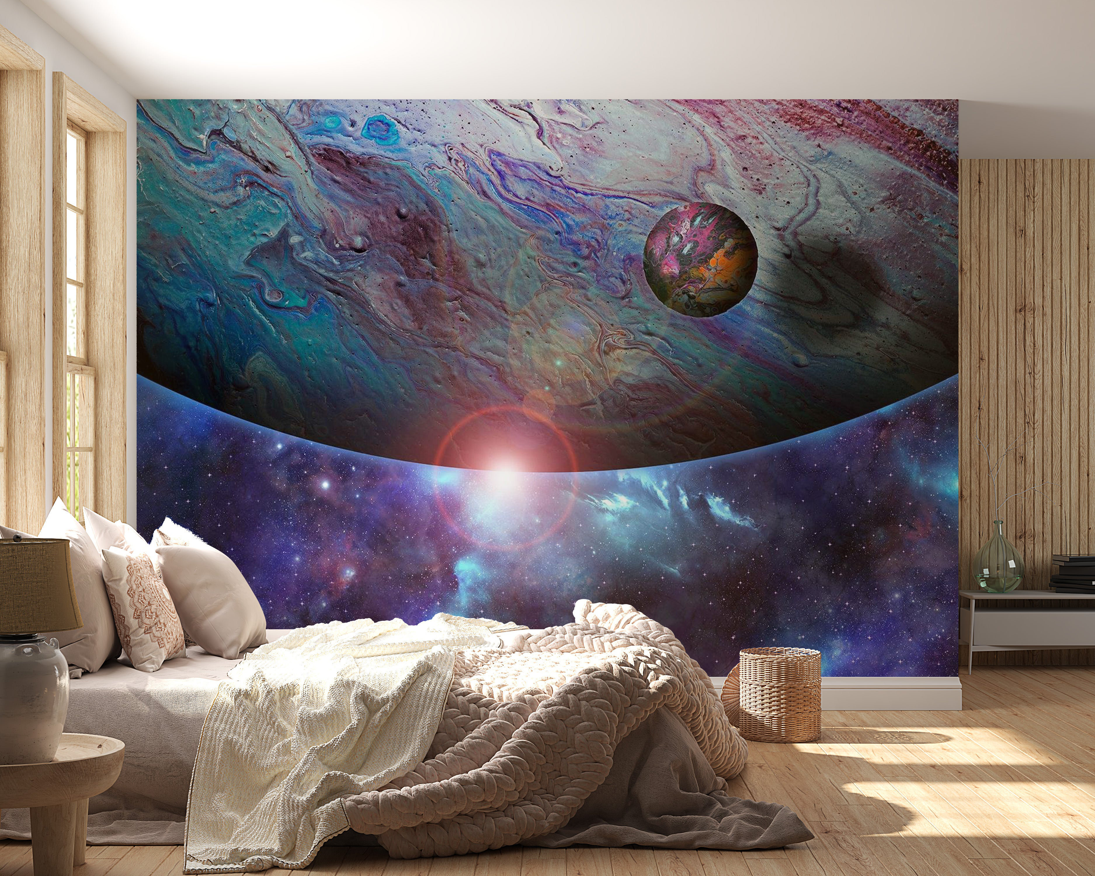Orren Ellis Peel & Stick Space Wall Mural - In Orbit - Removable Wall ...
