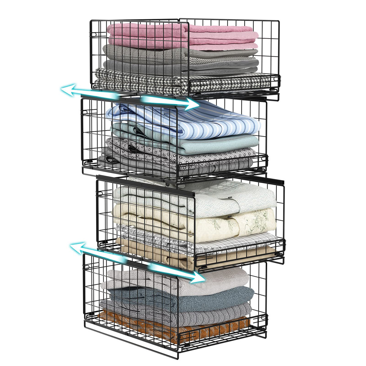 Rebrilliant Stackable Storage Bins For Jean Pants And Sweaters, Metal ...