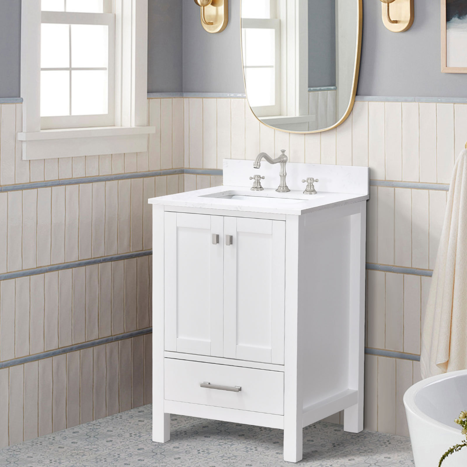 Winston Porter Zenith 24" Single Bathroom Vanity Set | Wayfair