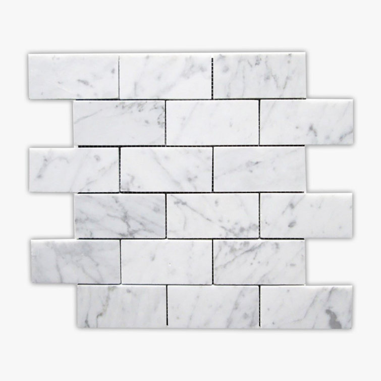 Direct Stone Source 2" x 4" Marble Brick Joint Mosaic Wall & Floor Tile ...