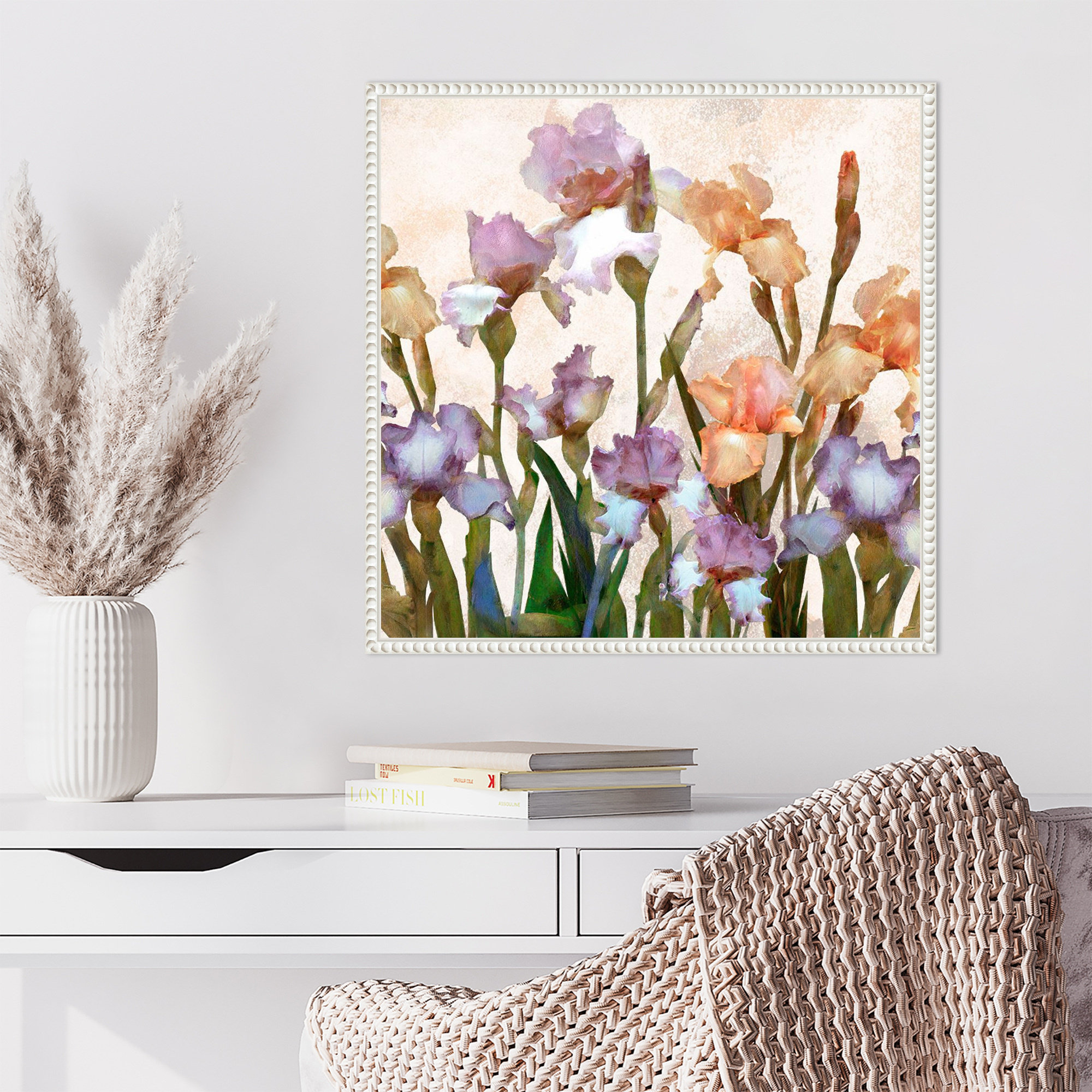 Winston Porter Irises Panel II by Alonzo Saunders Framed Canvas Wall ...