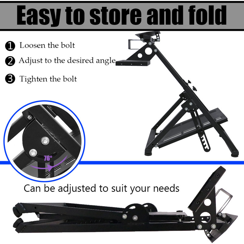 Anman Racing Wheel Stand, Adjustable Foldable Steering Wheel Stand ...