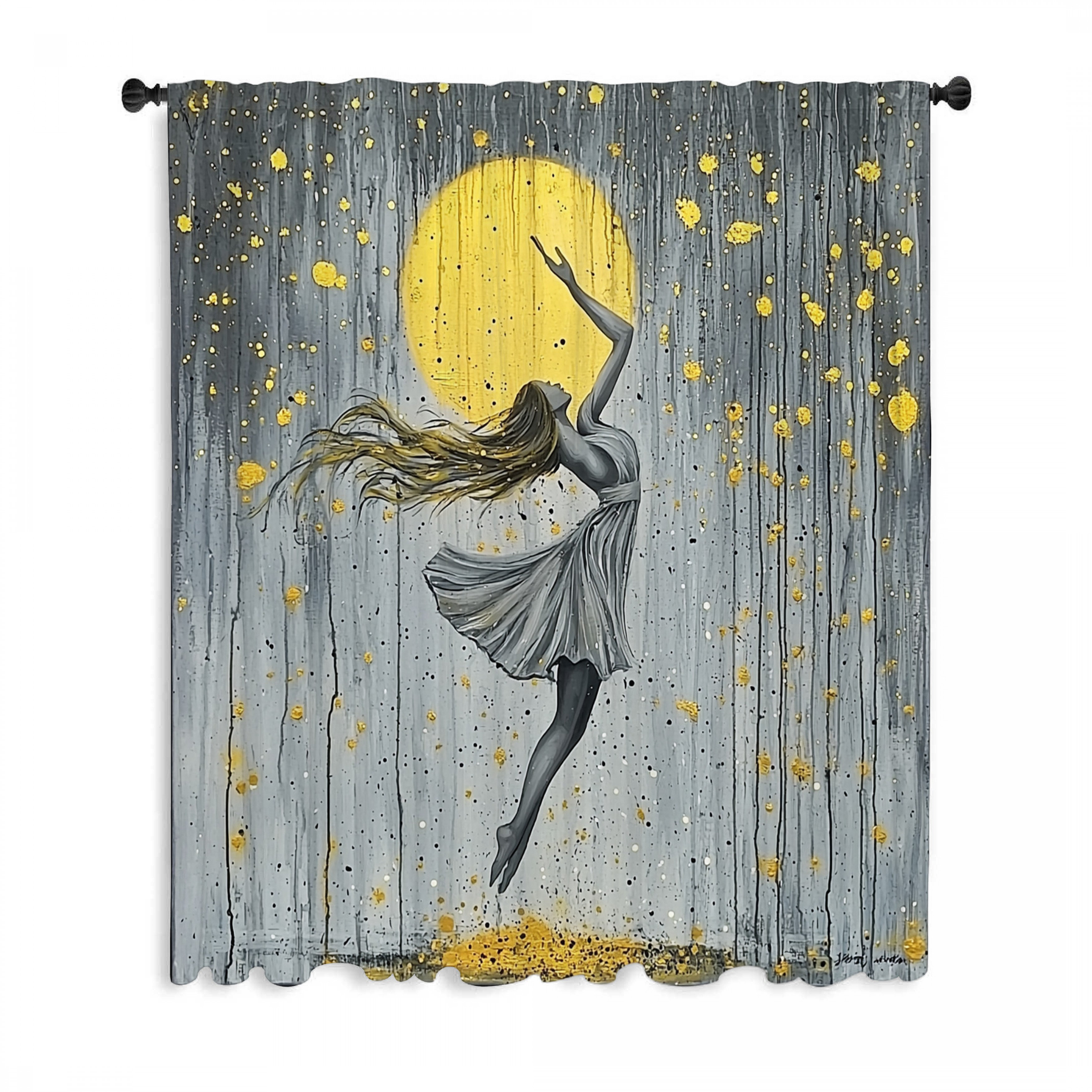 Dakota Fields Moonlit Dance Window Curtains, Romantic Blockout & Sheer ...