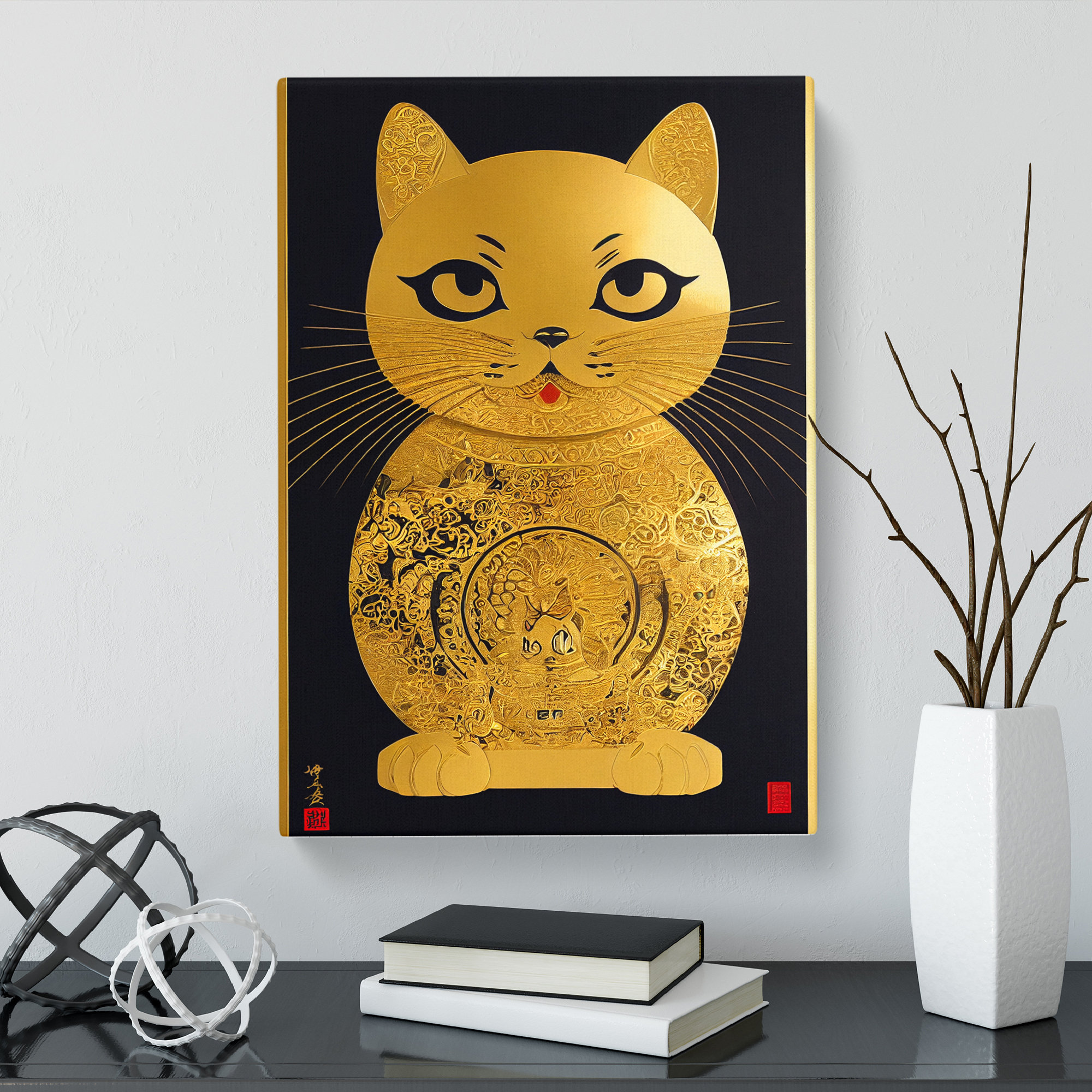 Happy Larry Maneki Neko Gold Cat | Wayfair.co.uk