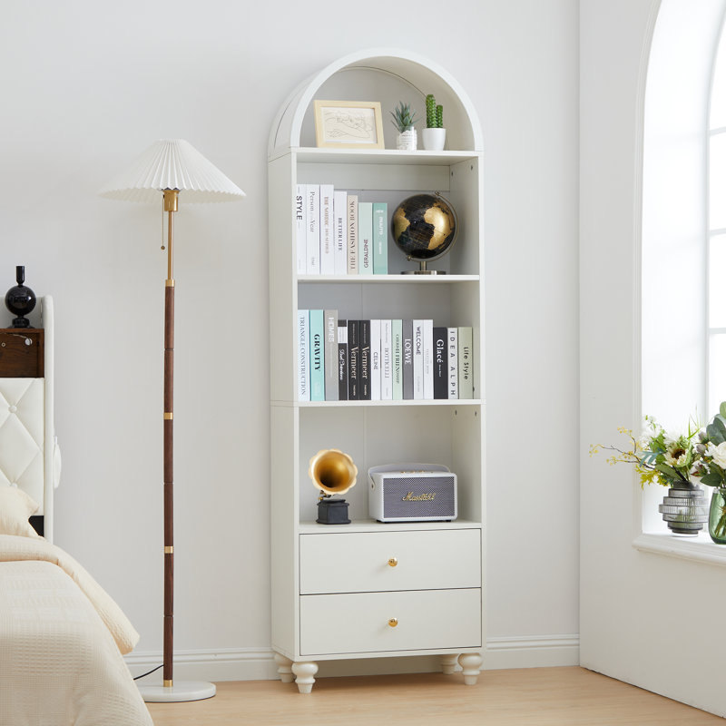 Alcott Hill® Arched Standard Storage Bookcase & Reviews | Wayfair