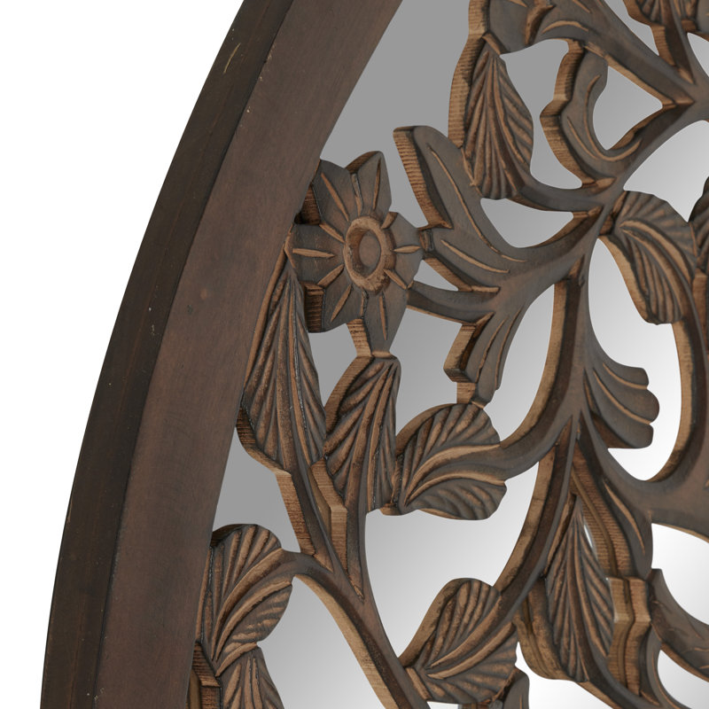 Red Barrel Studio® Wood Handmade Mirrored Tree Brown Wall Decor | Wayfair
