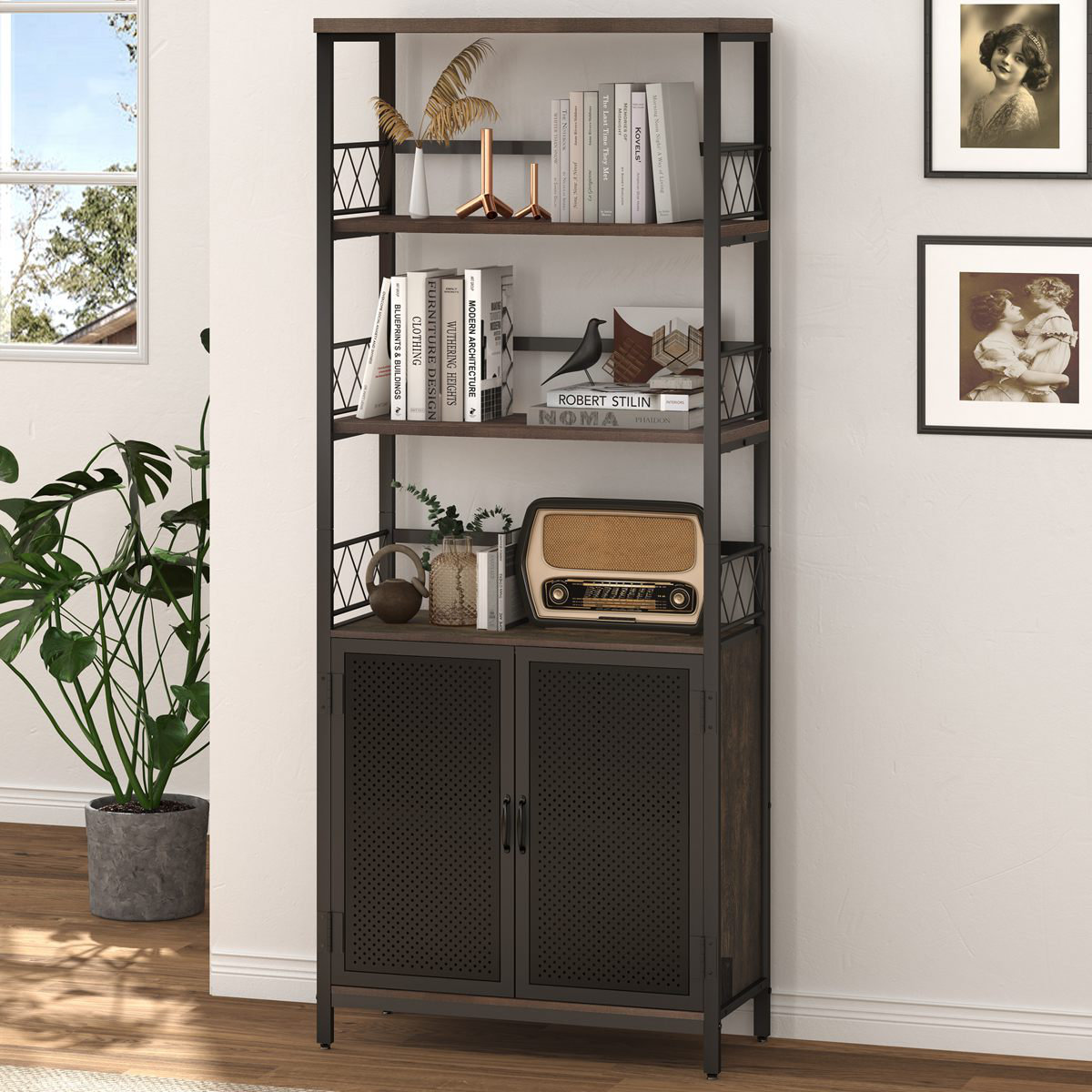 17 Stories Buis 66.93" H x 28.94" W Steel Etagere Bookcase | Wayfair