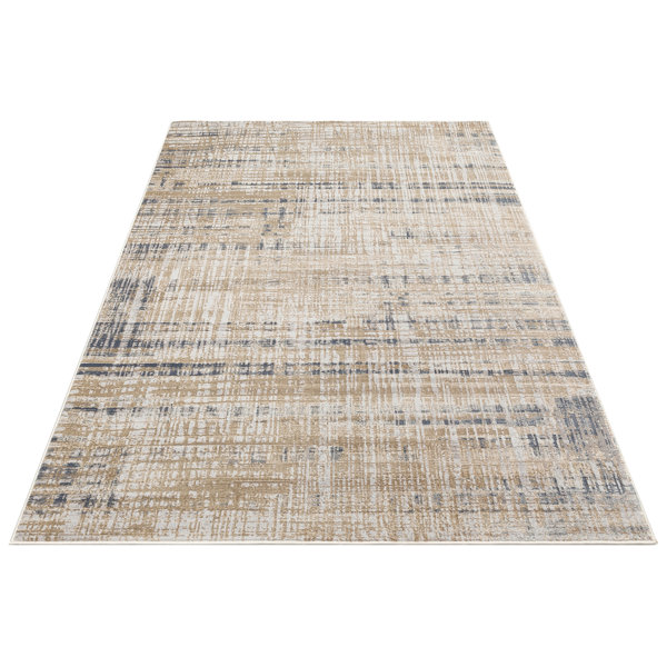 Ebern Designs Compas Tufted Beige/Blue/Brown Rug | Wayfair.ie