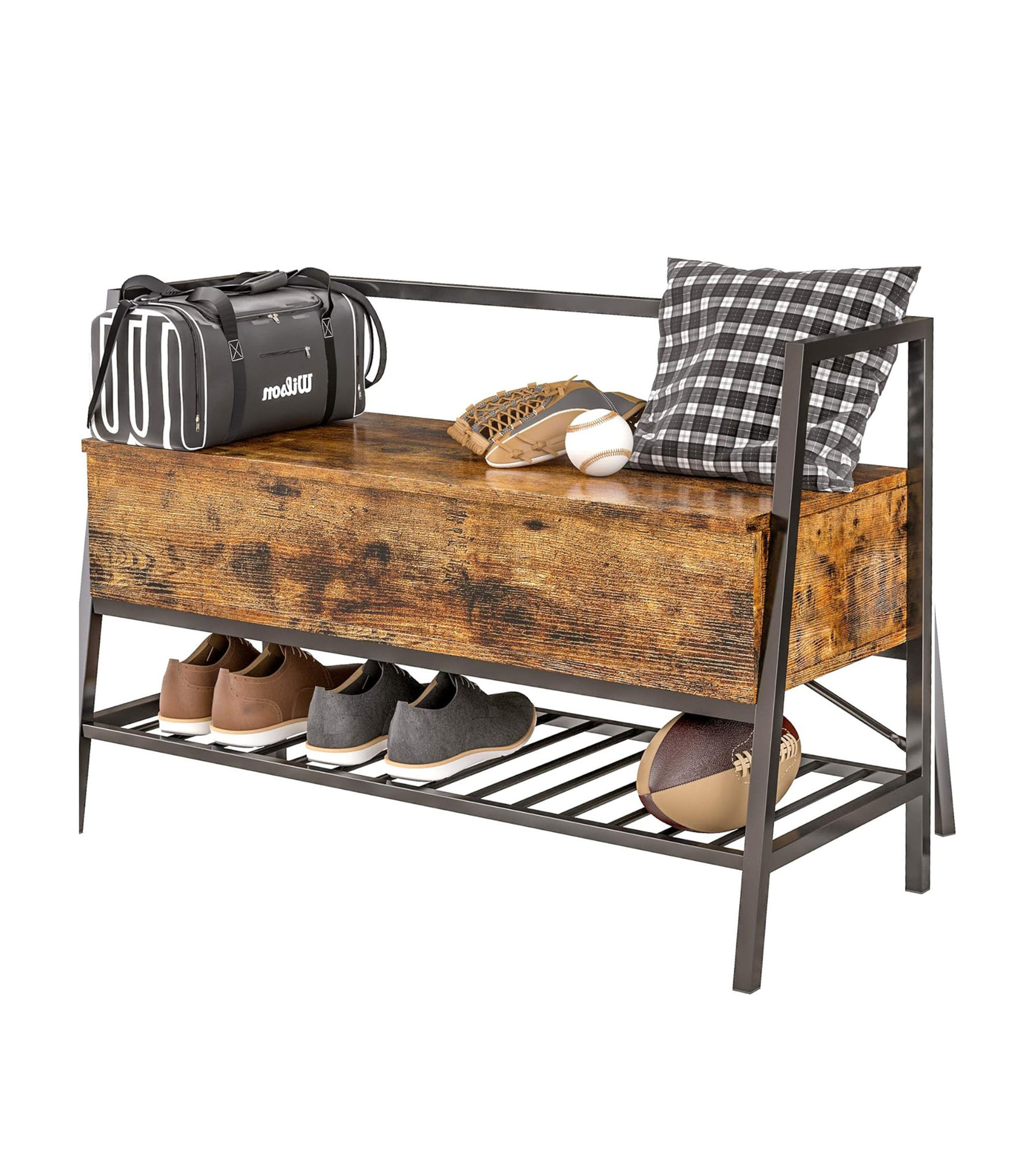 17 Stories Storage Bench With Lift Top Box, Entryway Shoe Bench With ...