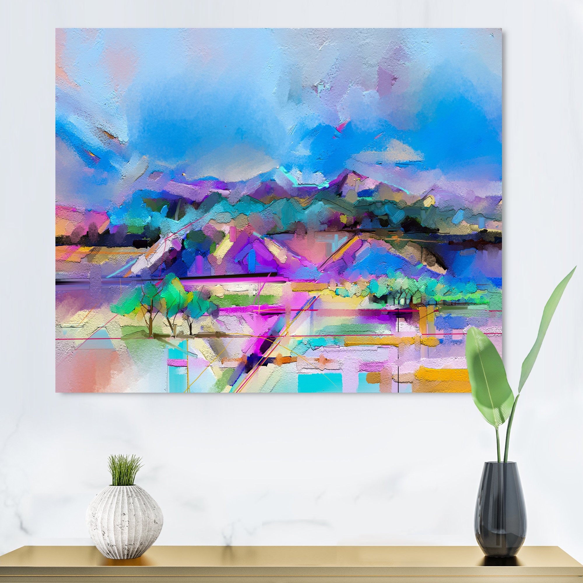 Millwood Pines Turquoise Storm Impression Iv - Floater Frame Print on ...