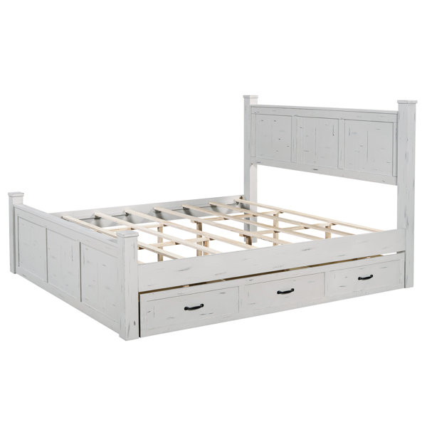 August Grove® Farmhouse Wooden Bed Frame Panel Bed Frame Four Square ...