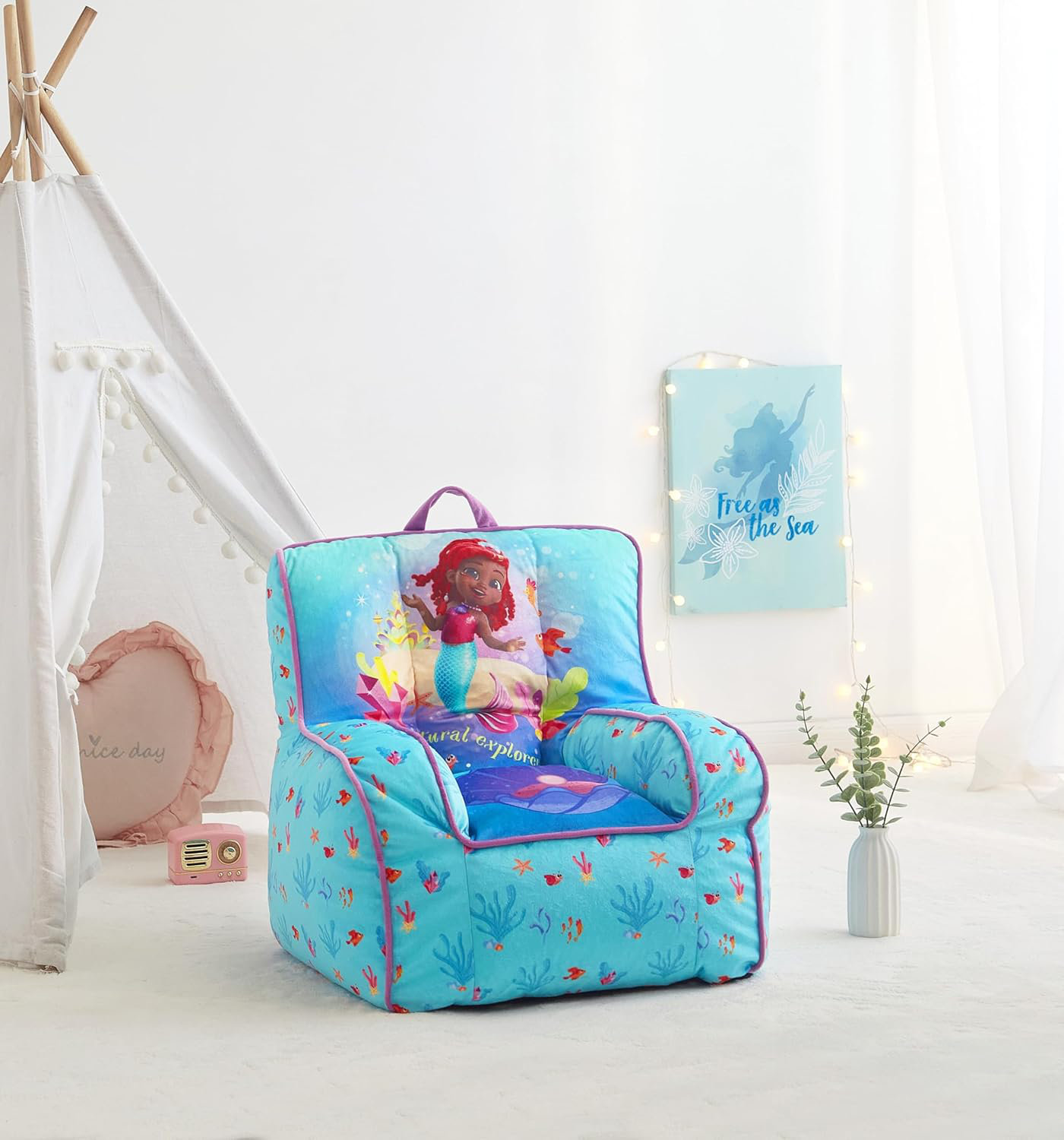 Disney Little Mermaid Ariel Toddler Square Bean Bag Chair - Wayfair Canada