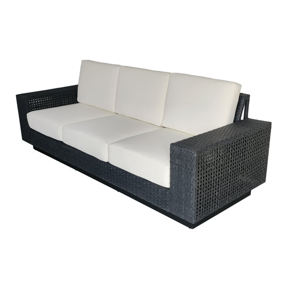 Joss & Main Sanderling Wicker Patio Sofa with Sunbrella Cushions | Wayfair