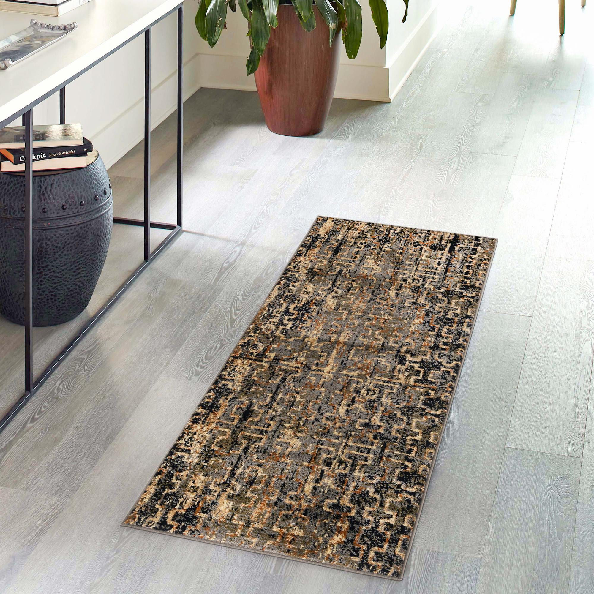 Bungalow Rose Contemporary Area Rug Blue-Black Color | Wayfair