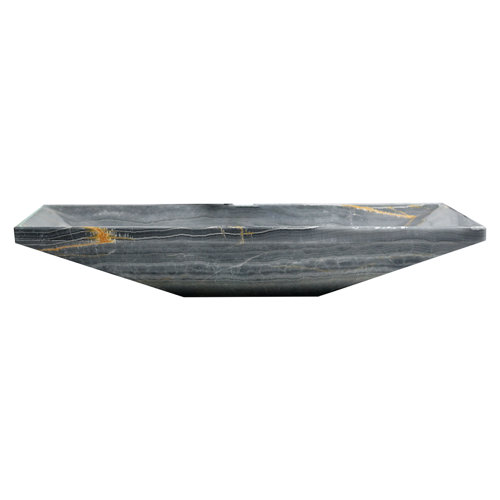 AA Warehousing 13'' Gray Stone Rectangular Vessel Bathroom Sink | Wayfair