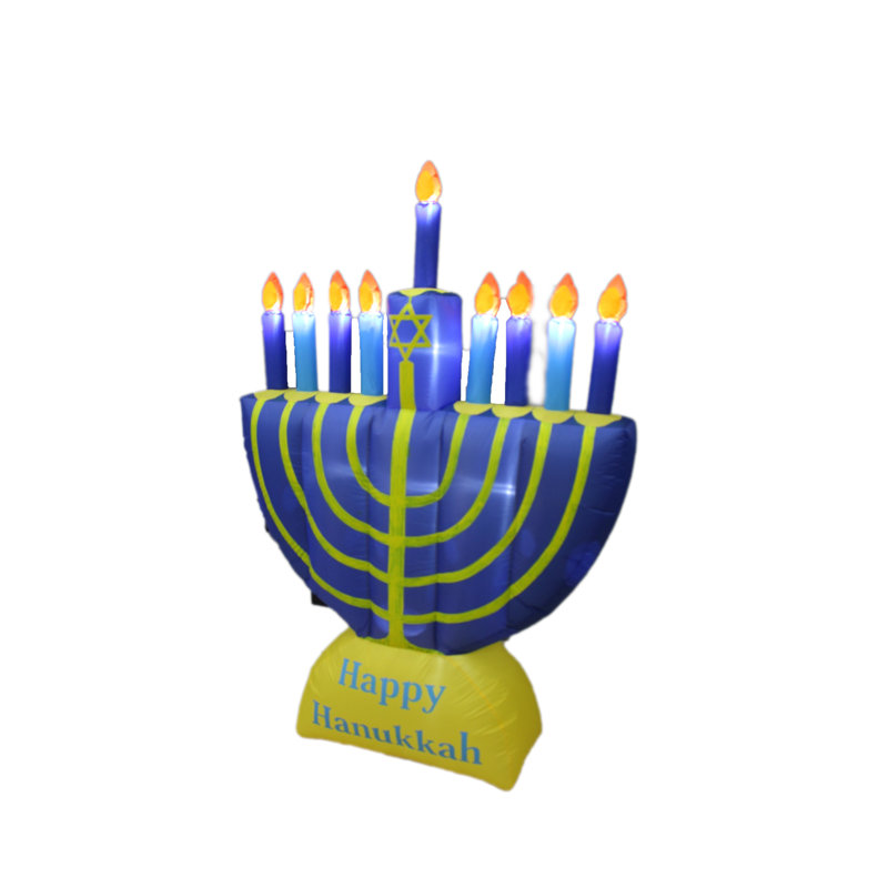 The Holiday Aisle® 6 Foot Tall Lighted Inflatable Happy Hanukkah ...