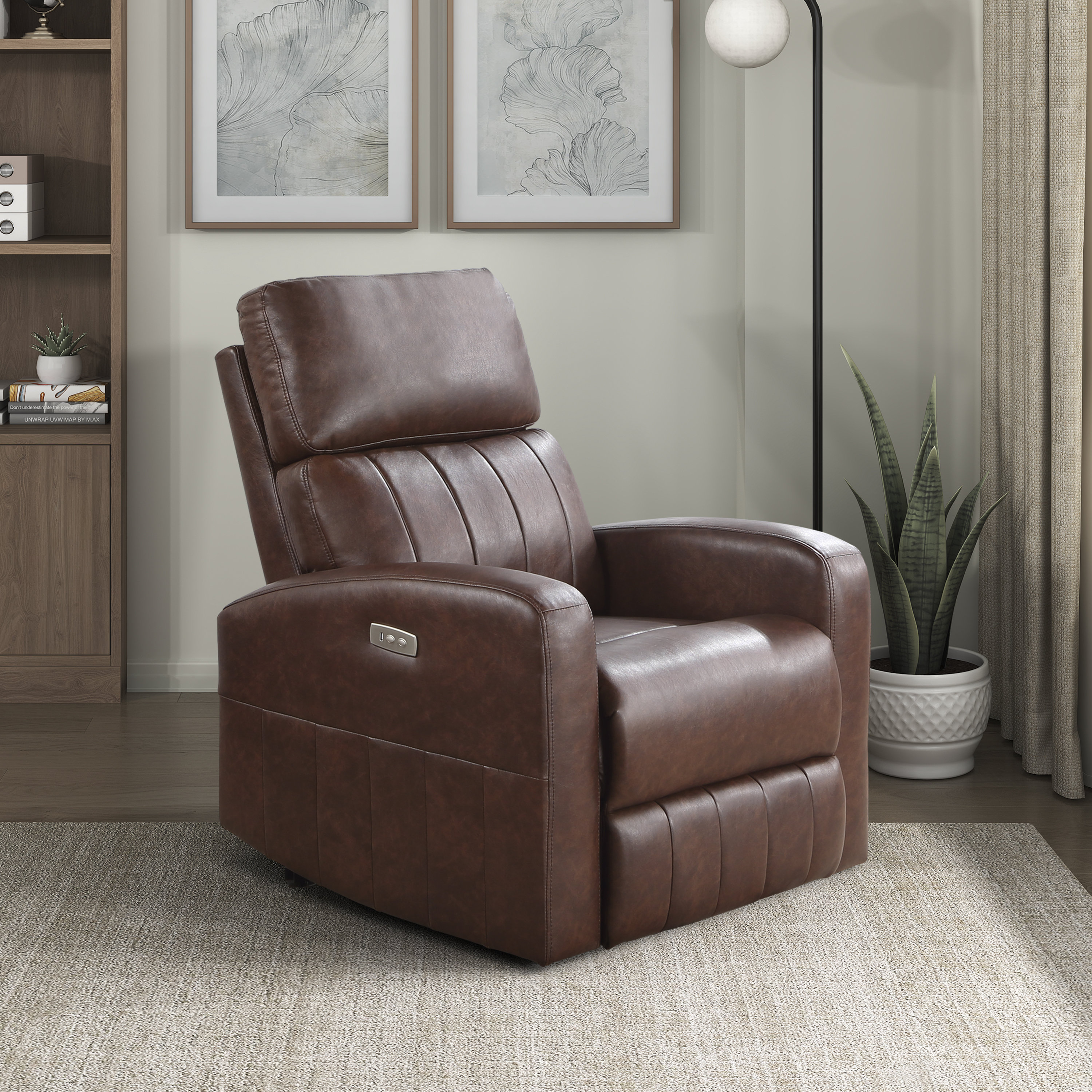 Ebern Designs Madrille 34'' Wide Faux Leather Power Lift Assist Modern ...