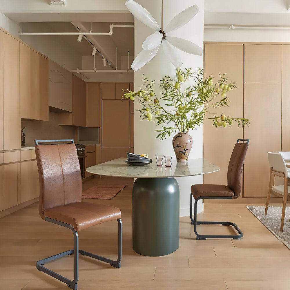 Corrigan Studio Retro Style Dining Chairs With Ergonomic Arc Backrest ...