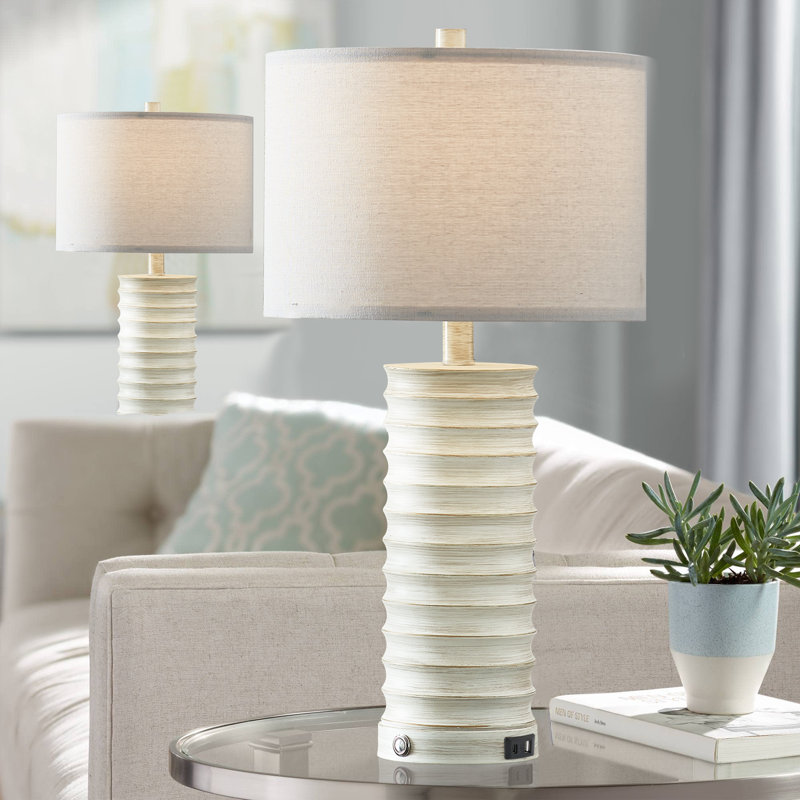 Wrought Studio™ Harmina 23.5" Dimmable USB Table Lamp Set with Touch ...