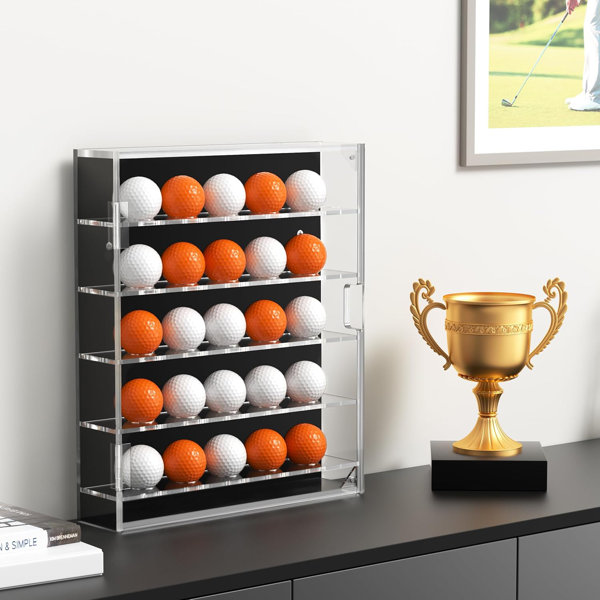 Brayden Studio® Acrylic Golf Ball Display Case Wall Mounted Cabinet ...