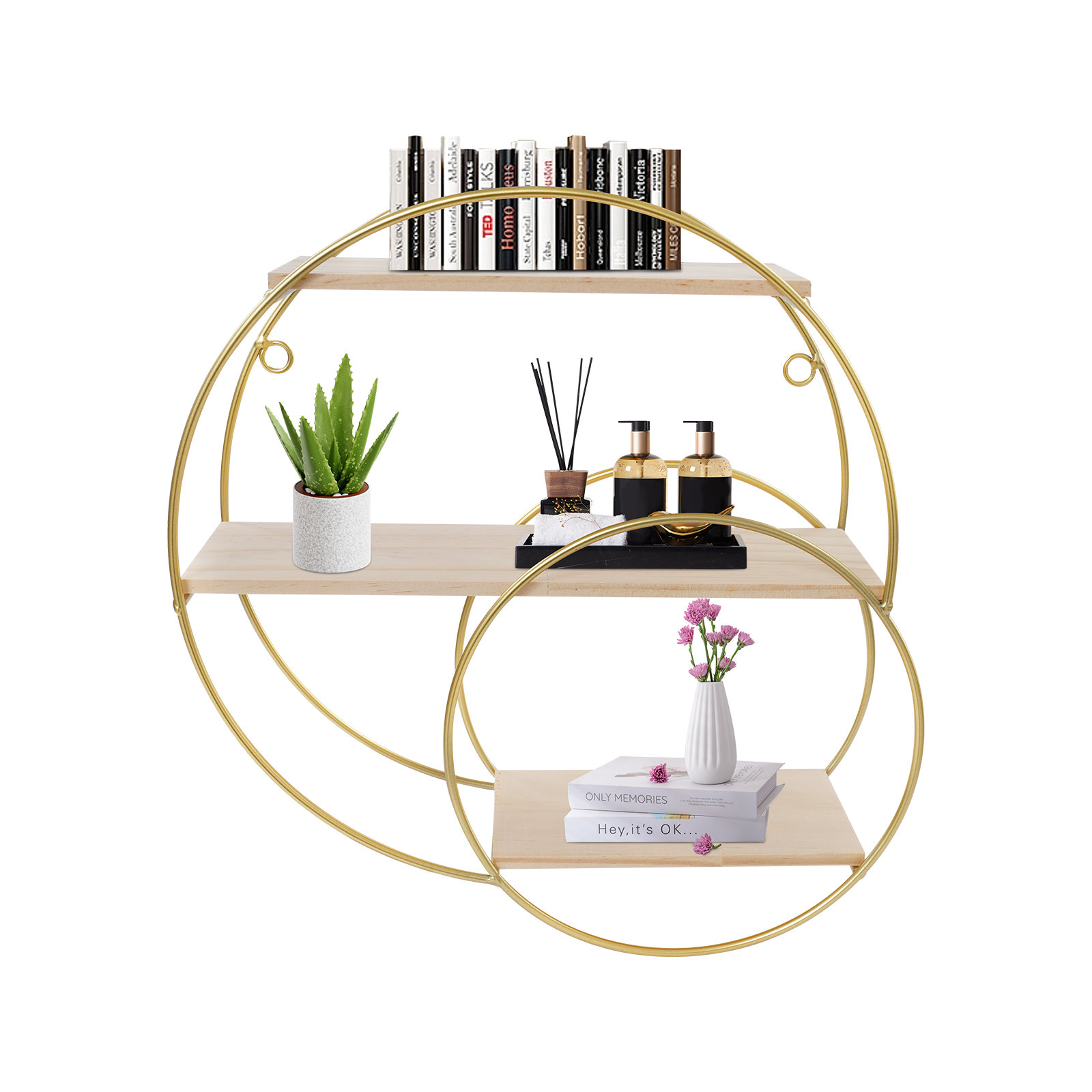 Rebrilliant Storage Rack Wall Mount Shelf 3-Tier Storage Display Rack ...