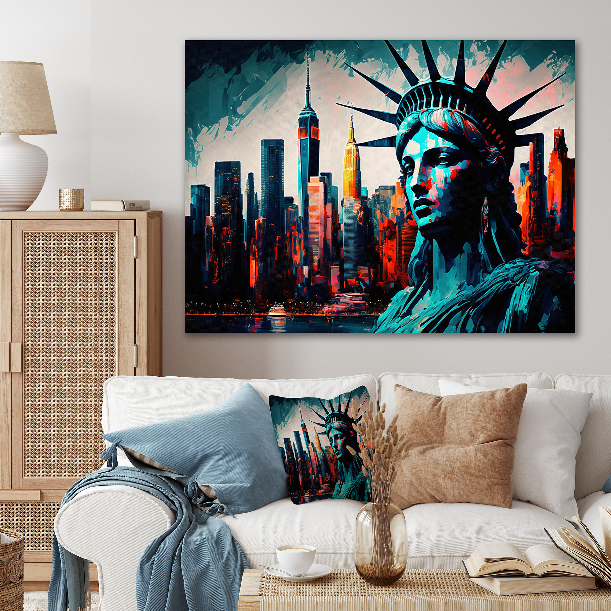 Latitude Run® New York Lady Liberty II - Print on Canvas | Wayfair