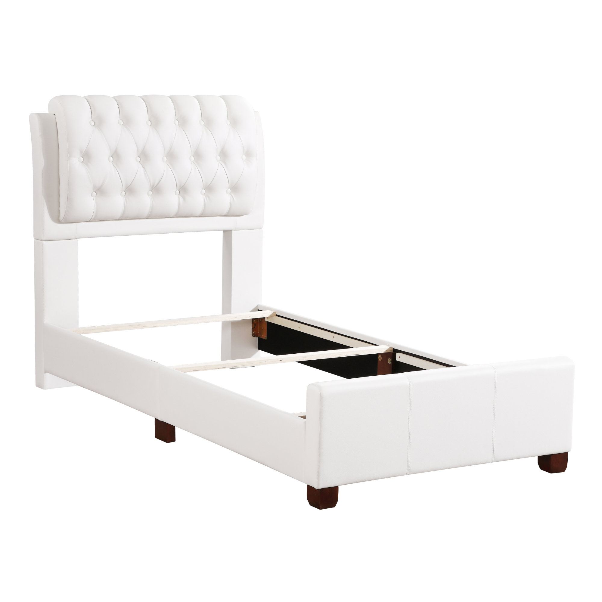 Red Barrel Studio® Contemporary White Pu Bed For Modern Bedrooms | Wayfair