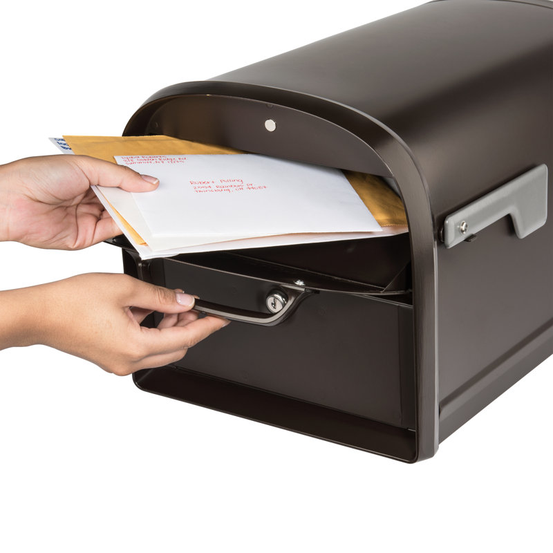 Architectural Mailboxes Oasis Steel Post Mounted Mailbox with Magnetic ...