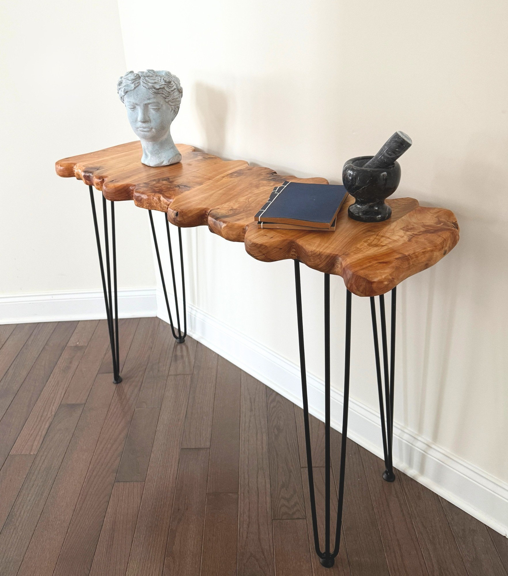 17 Stories Rustic Live Edge Wood Bench Table – Unique Natural Wood With ...