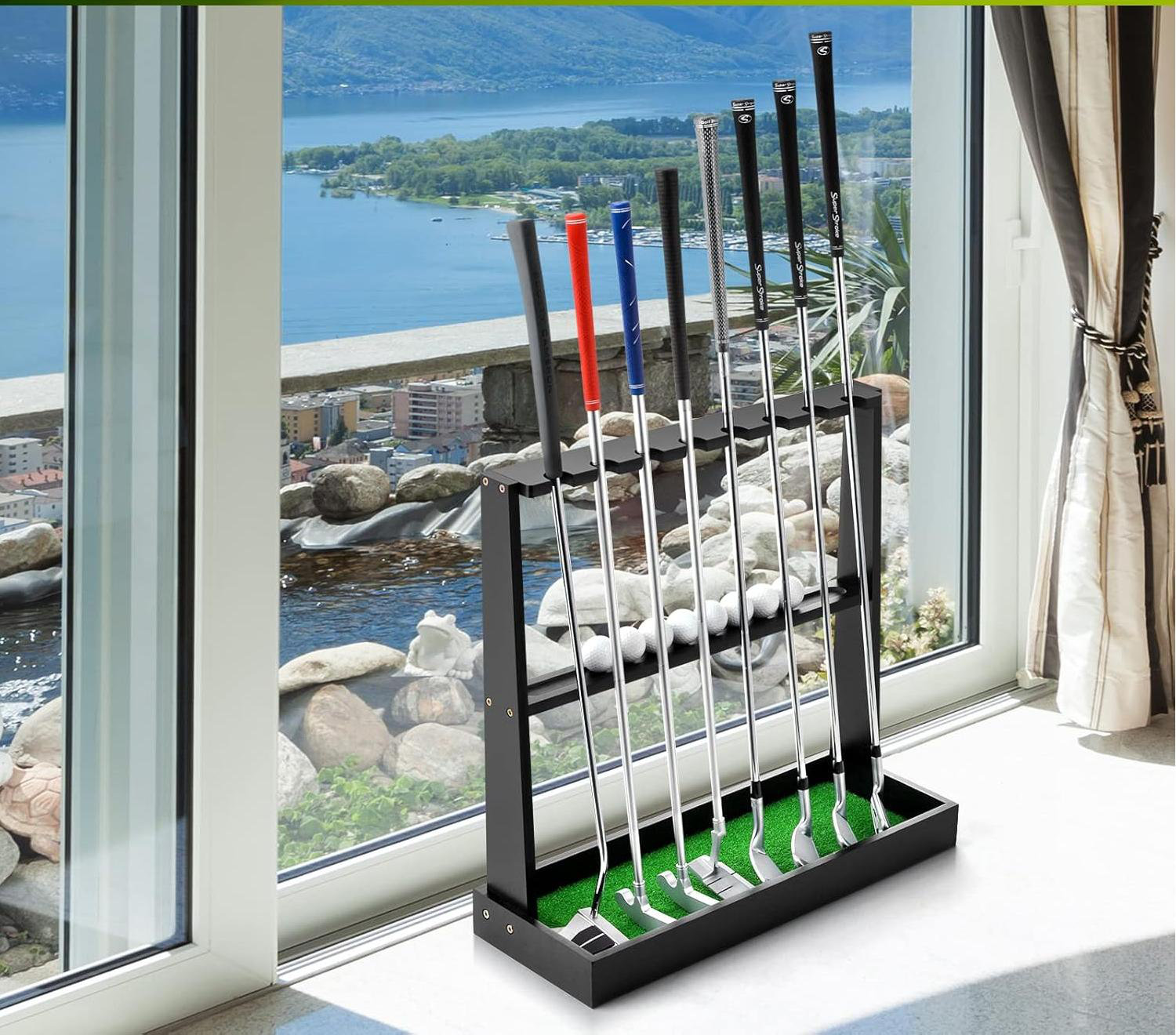 Rebrilliant Wooden Golf Putter Stand, Golf Club Holder Stand Floor ...