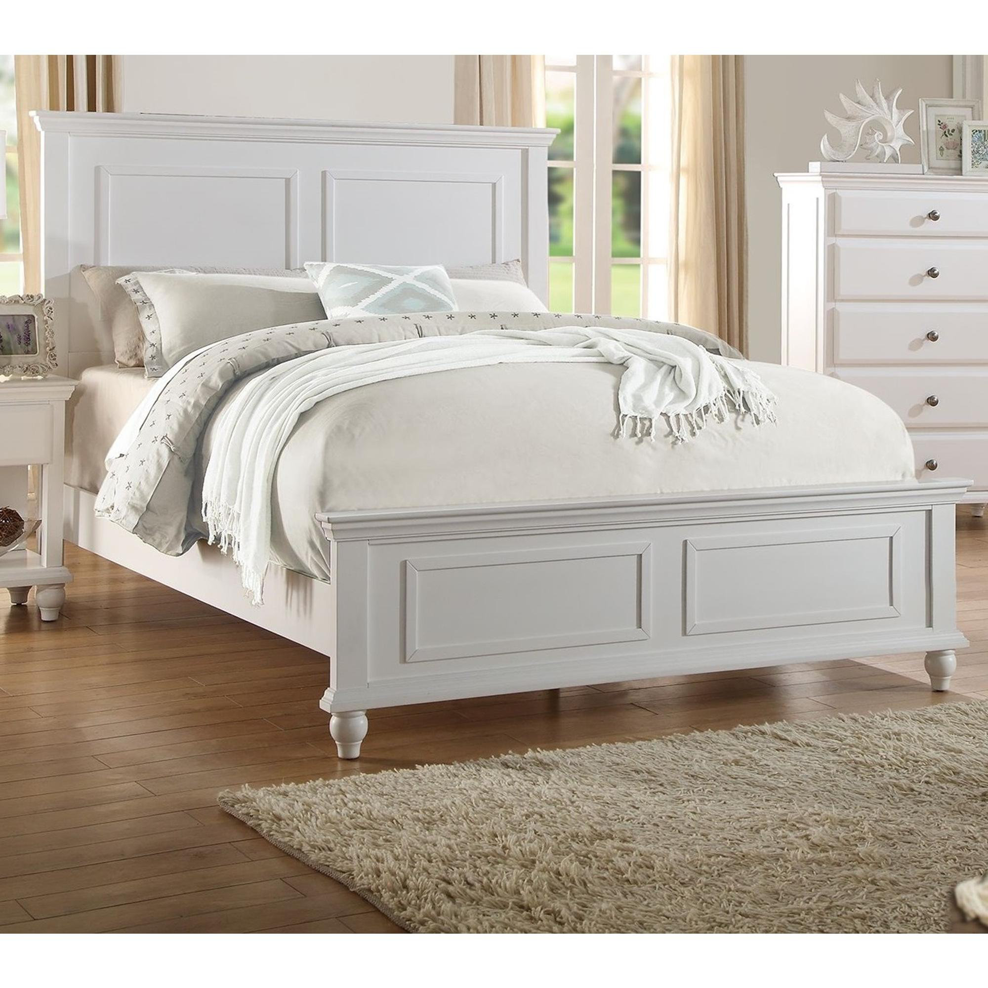 Darby Home Co White High Panel Bed with Headboard and Footboard | Wayfair