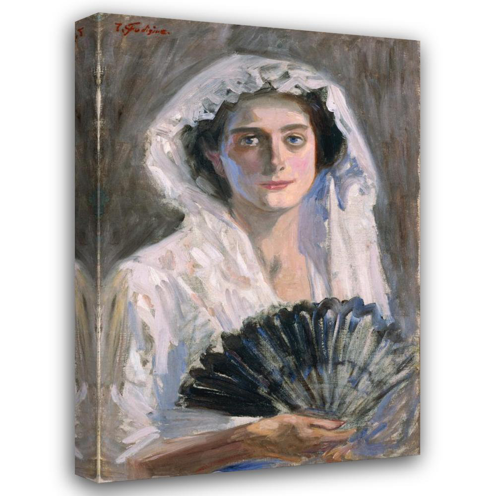 Alcott Hill® "Black Fan" by Fujishima Takeji - Gallery Wrap Canvas Wall ...