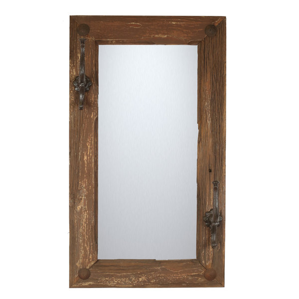 Millwood Pines Enola Old Door Rustic Hat Rack Wall Mirror | Wayfair