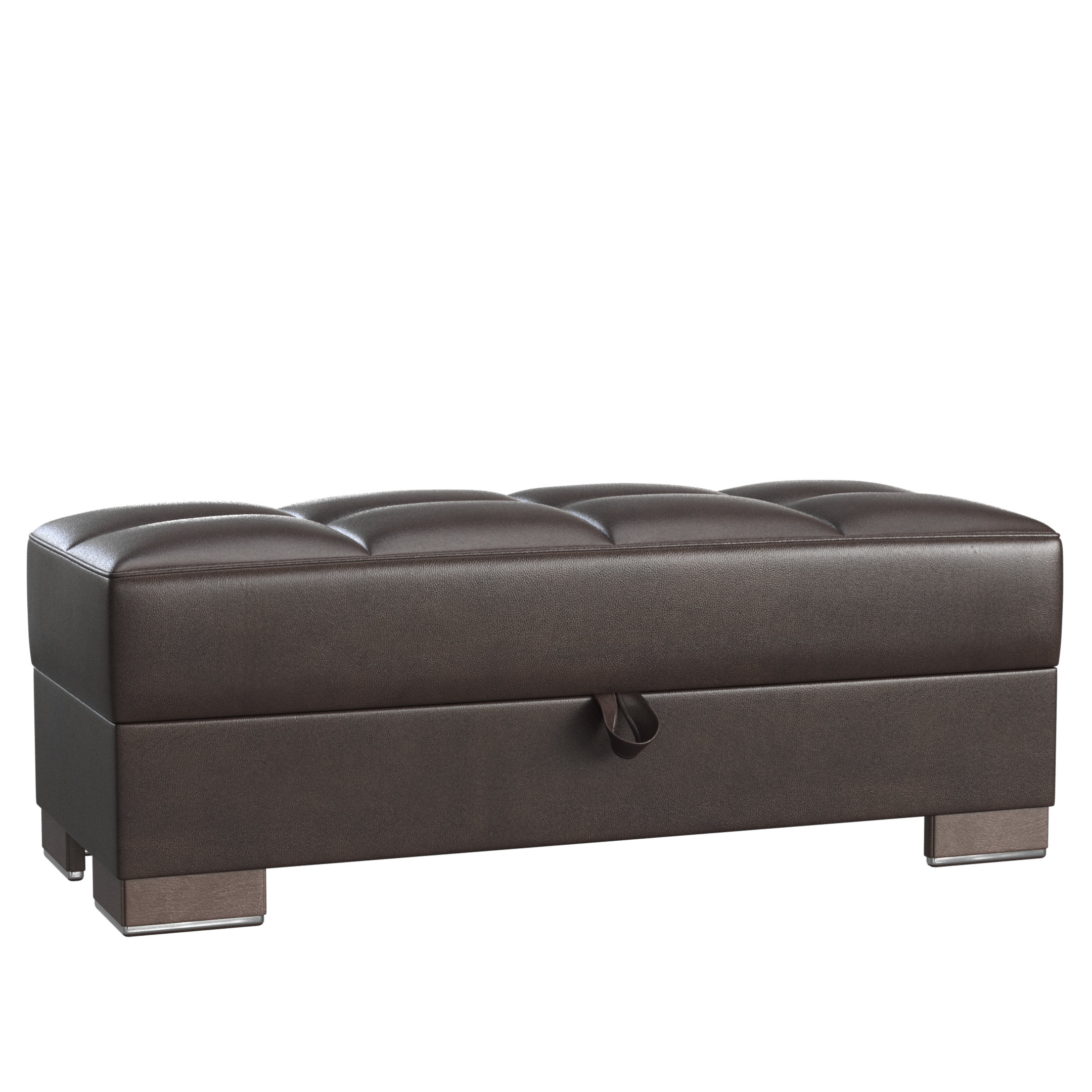 Ottomanson Legacy Air Faux Leather Ottoman with Storage | Wayfair