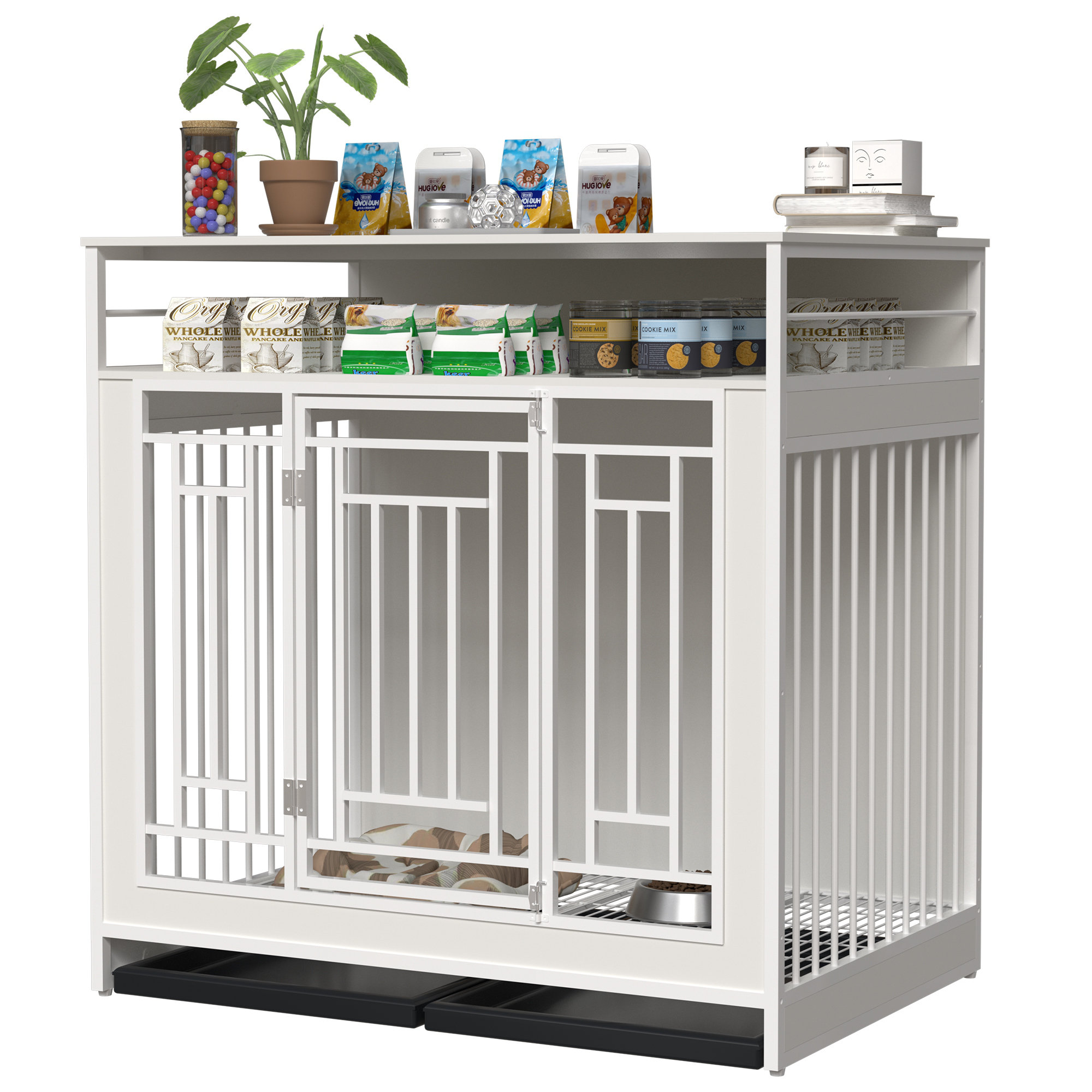 One Allium Way® 43.3 inch Dog Crate Furniture for Large Dogs | Wayfair