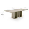 Benjara Noe Mali 96 Inch Dining Table, Rectangular, Double Pedestal ...
