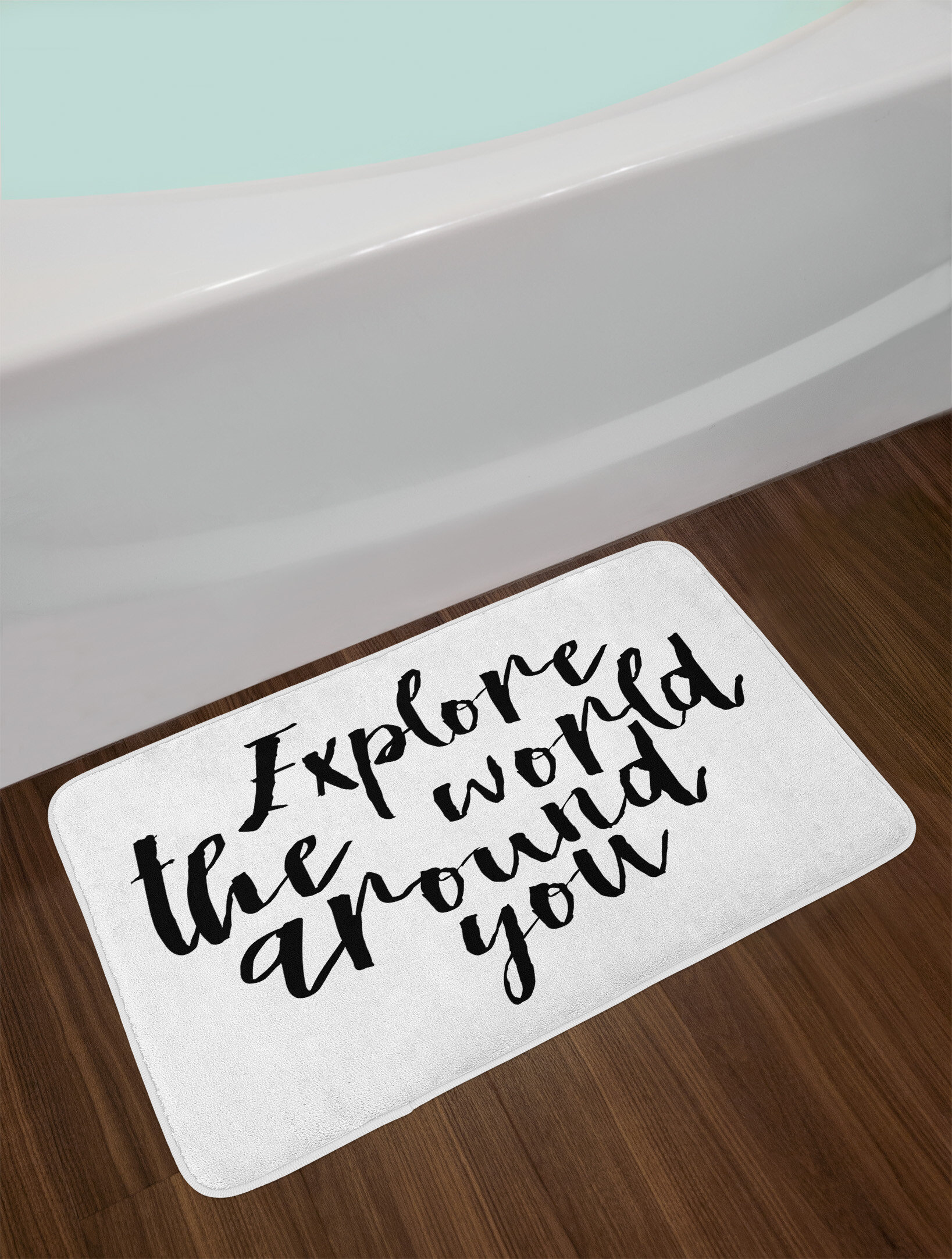 East Urban Home Saying Plush Bath Mat, Travel Inspiration Motto Art, 30 ...