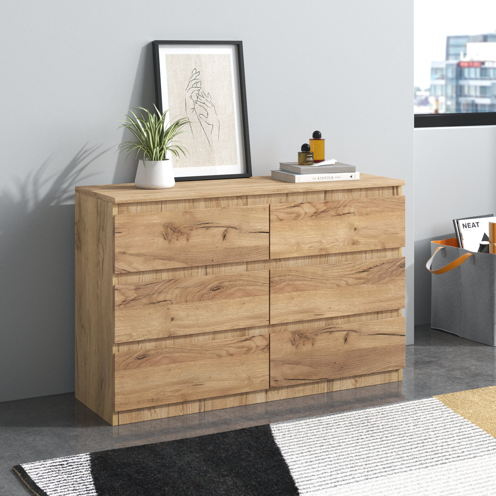 The Twillery Co. Hazen 6 Drawer 47.24" W Double Dresser - Wayfair Canada