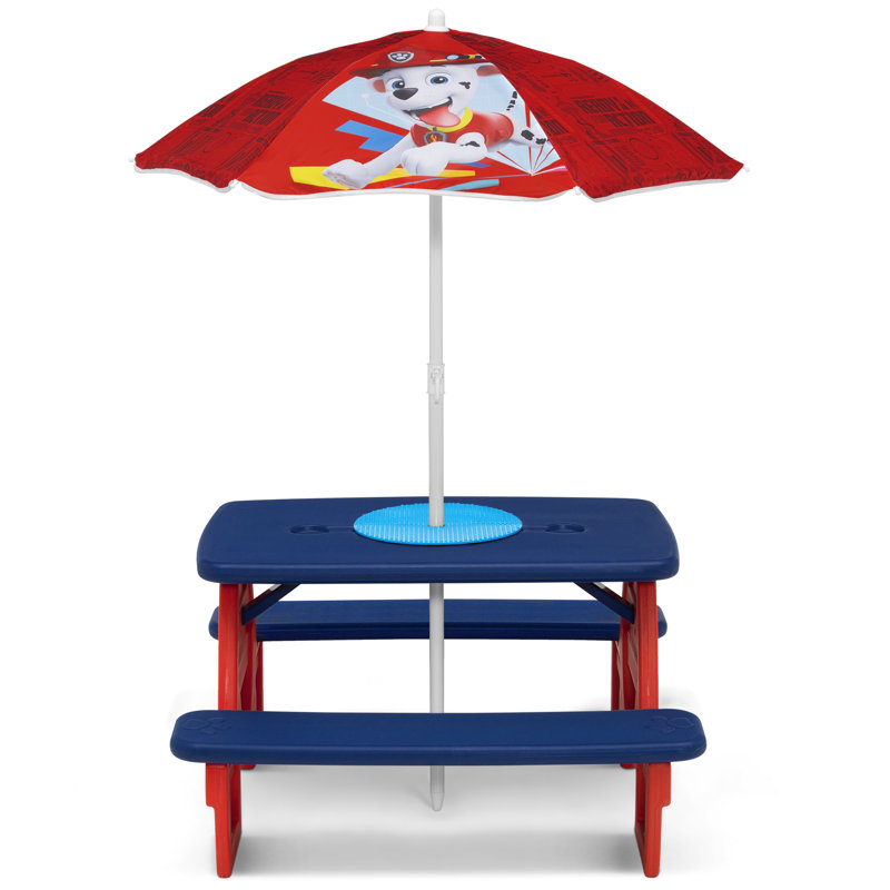 Delta Children PAW Patrol 4 Seat Activity Picnic Table With Umbrella ...