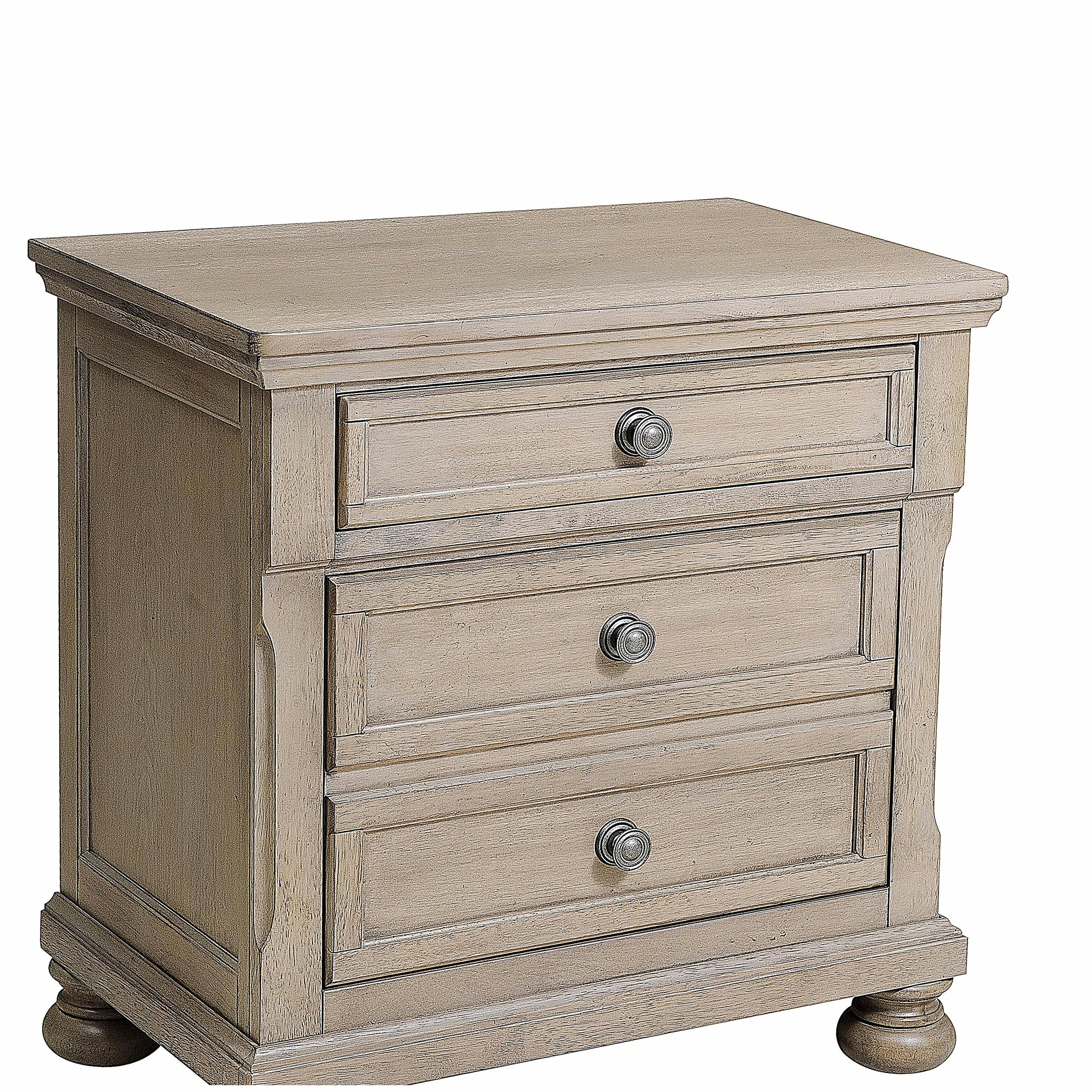 Wildon Home® Transitional Wire-Brushed White Finish 1pc Nightstand with ...